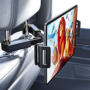 RUNAAJA 360° Mount Car Headrest Holder Seat Back Phone Tablet Universal for Apple iPad Mount Road Trip Essentials for Kids Adults