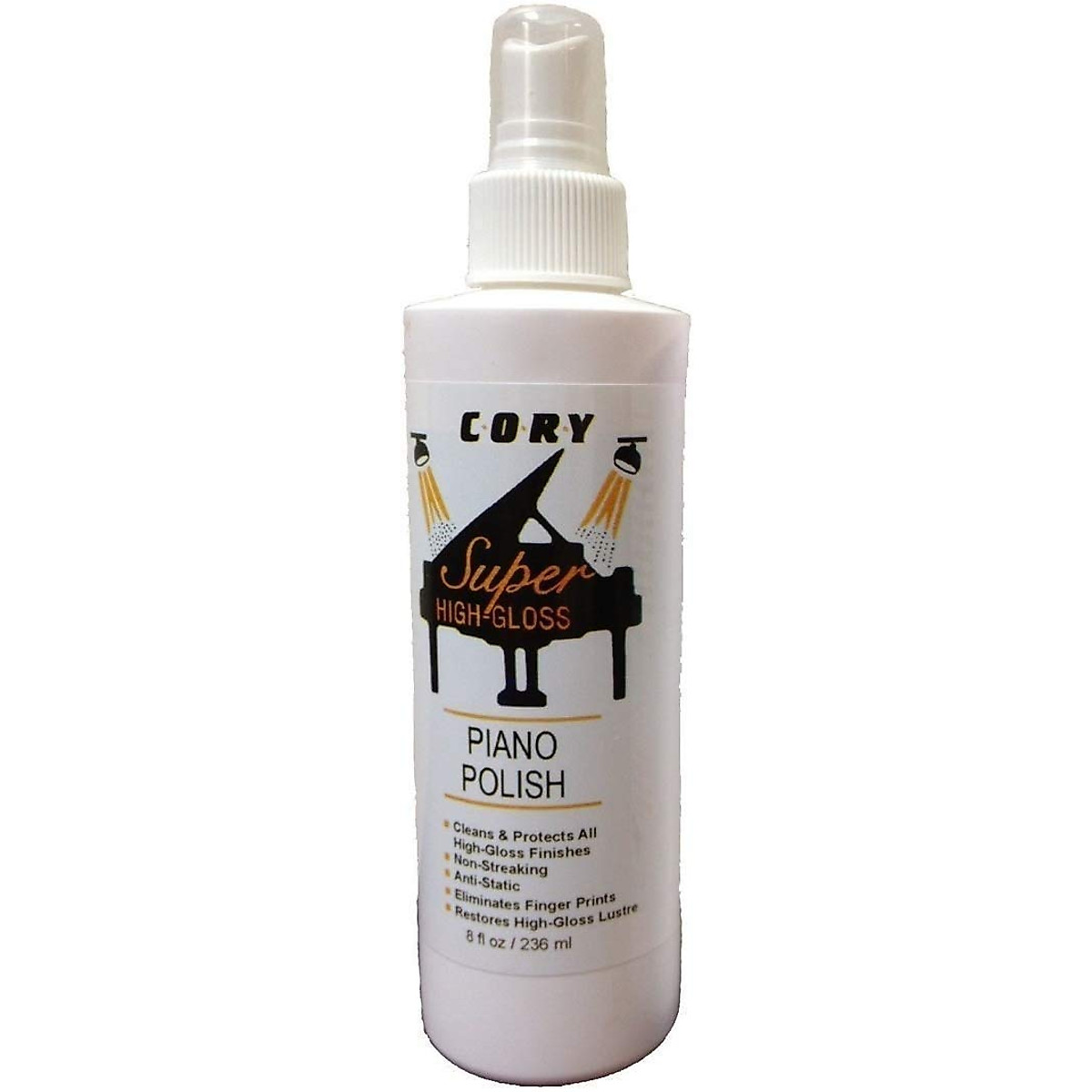 Cory Super High Gloss Piano Polish 8 Ounce Bottle for Pianos With High Gloss Finishes