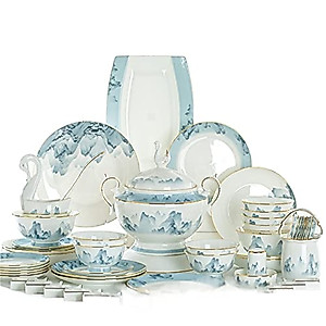 GAENZA Chinese cutlery set bone china bowls plates kitchen utensils kitchenware set