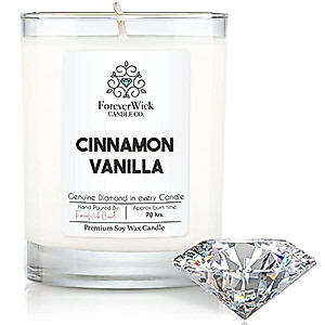Foreverwick Cinnamon Vanilla Candle | Diamond Candle | Scented Jar Candle | Strong Scented Candles for Decor | 14 oz & 70 Hrs Burning Time