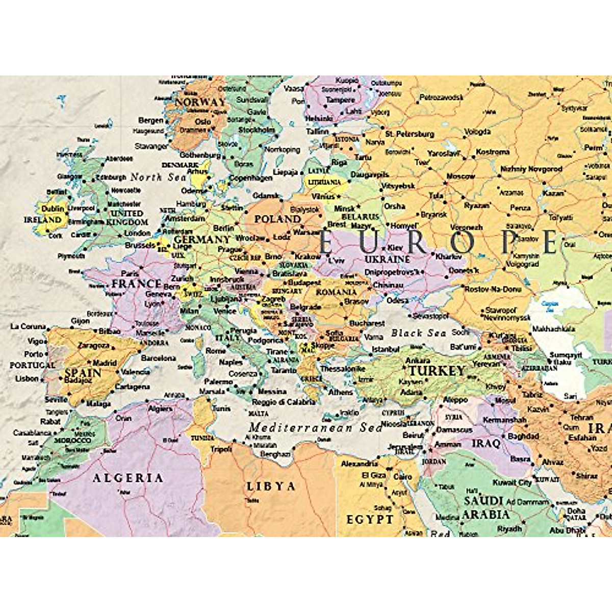 RMC 32" x 50" Classic United States USA and World Wall Map Set (Classic Edition)