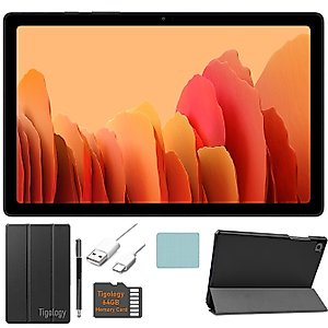2020 Samsung Galaxy Tab A7 10.4’’ (2000x1200) TFT Display Wi-Fi Tablet Bundle, Qualcomm Snapdragon 662, 3GB RAM, Bluetooth, Dolby Atmos Audio, Android 10 OS w/Accessories (64GB, Gold) (Renewed)