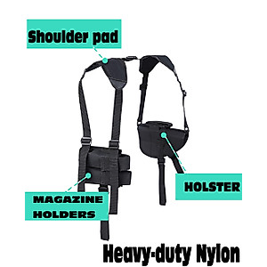 OUXWOM Gun Holster-Fits Compact to Large Handguns Concealed Carry Shoulder Holster with Magazine Pouch for Right and Left Hand Gun Accessories Holsters