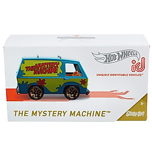 Hot Wheels id Vehicle, 1:64 Scale The Mystery Machine Vehicle with Embedded NFC Chip, World Race Collection, Physical and Digital Play for Ages 8 Years and Older