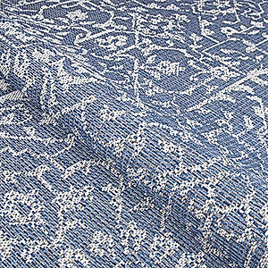 Couristan Monte Carlo Palmette Indoor/Outdoor Area Rug, 5'10" x 9'2", Navy-Ivory