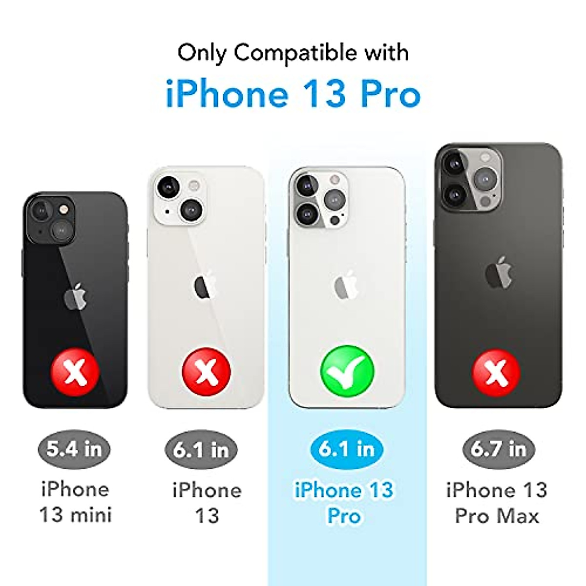 ANHONG Clear Square Case Compatible with iPhone 13 Pro 6.1 inch 2021, HD Clear Cover Enhanced Corners TPU Cushion, Shock-Absorption Soft TPU Case