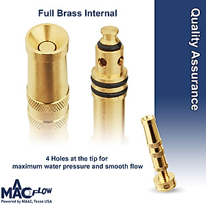 MAACFLOW MAACFLOW High Pressure Brass Garden Water Hose Nozzle 3/4" NH With 3 Rubber Washers (Pack of 1)