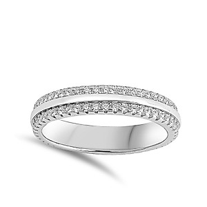 White CZ Polished Thumb Eternity Elegant Ring Sterling Silver Band Size 10