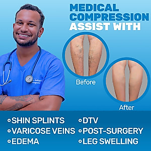 Made in USA - Sheer Compression Socks for Women 15-20 mmHg - Support Hose Knee High Stockings - Nude, 5X-Large