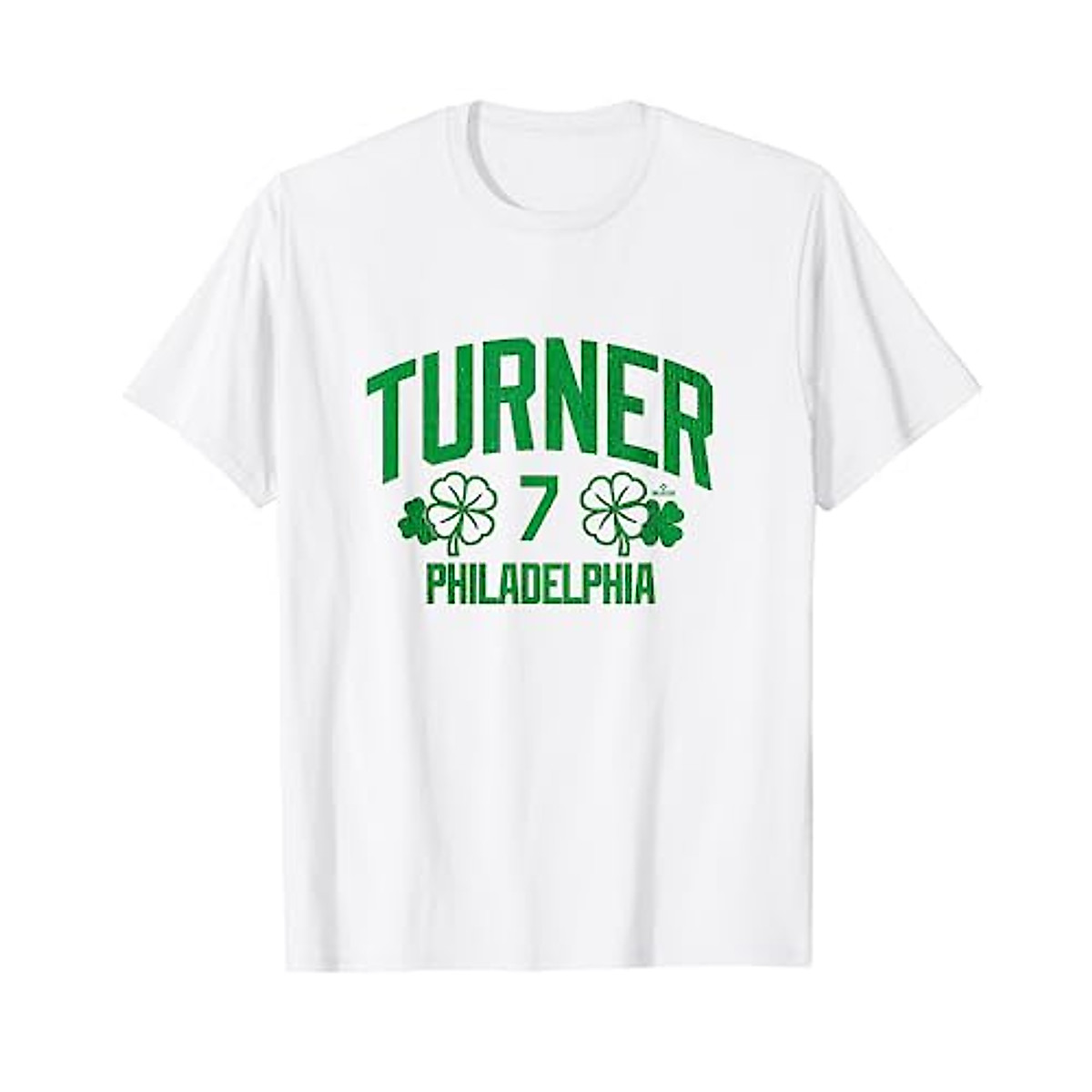 Trea Turner Philadelphia Baseball St. Patrick's Clover MLBPA T-Shirt