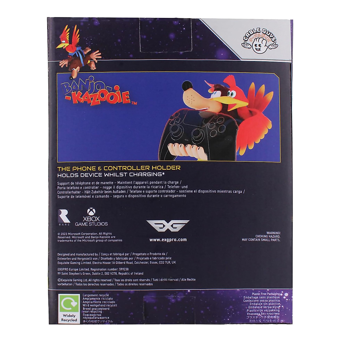 Exquisite Gaming: Rare: Banjo-Kazooie - Original Mobile Phone & Gaming Controller Holder, Device Stand, Cable Guys, Licensed Figure Small