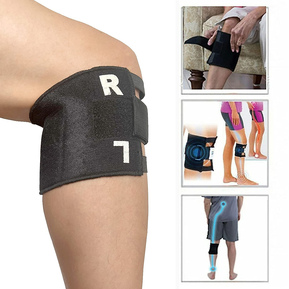 KAIJIELY Sciatic Brace Knee Braces for Knee Pain Relief for Women Men,Magnetic Therapy Leg Knee Back Pain Relief Magic Leg Pad,Black Brace for Sciatica As Seen On Tv(K-ONE- ITEM)