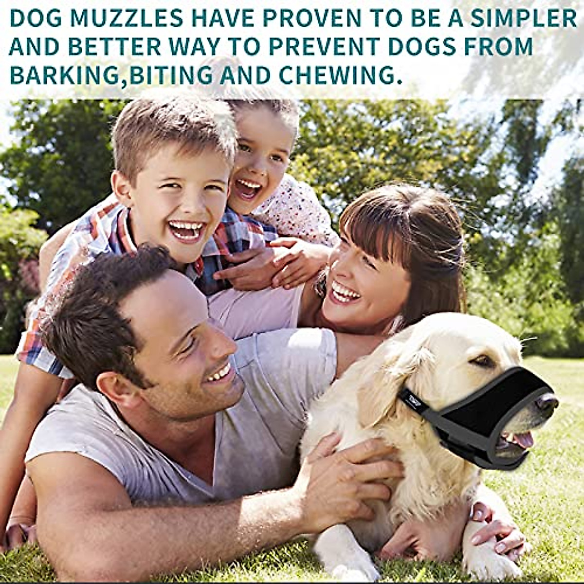 Dog Muzzle for Medium Dogs, Dog Muzzle for Large Dogs Biting, Soft Nylon Muzzle Anti Biting Barking Chewing,Air Mesh Breathable Drinkable Adjustable Pet Muzzle for Medium Large Dogs L Black