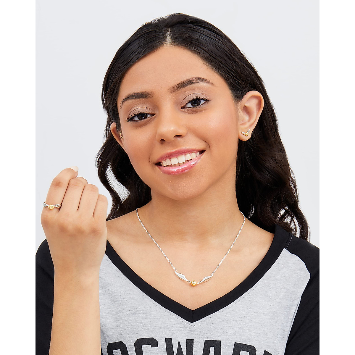 Harry Potter Women's Silver Plated Quidditch Golden Snitch Necklace,16+2 extender