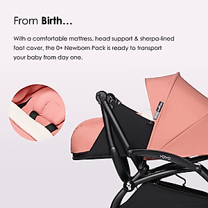 BABYZEN YOYO2 Stroller & 0+ Newborn Pack - Includes Black Frame, Ginger 6+ Color Pack & Ginger 0+ Newborn Pack - Suitable for Children Up to 48.5 Pounds