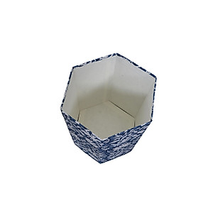 3.3 Gallon Cotton Hand Block Printed Paper Waste Basket |Small Decorative Trash Can for Housewarming Gifts in Living Room, Bedroom, Bathroom | Eco-Friendly, Plastic-Free (1, Blue White FLOWAR)