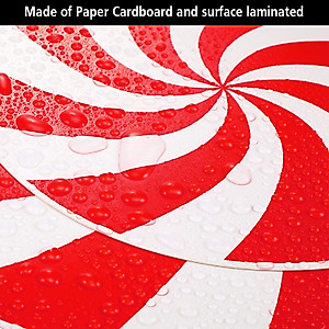 18 Pieces Peppermint Candy Cutouts Christmas Candy Cutouts Cardboard with Glue Point Dots for Winter Bulletin Board School Classroom Christmas Party Home Decoration Supplies, 3 Sizes