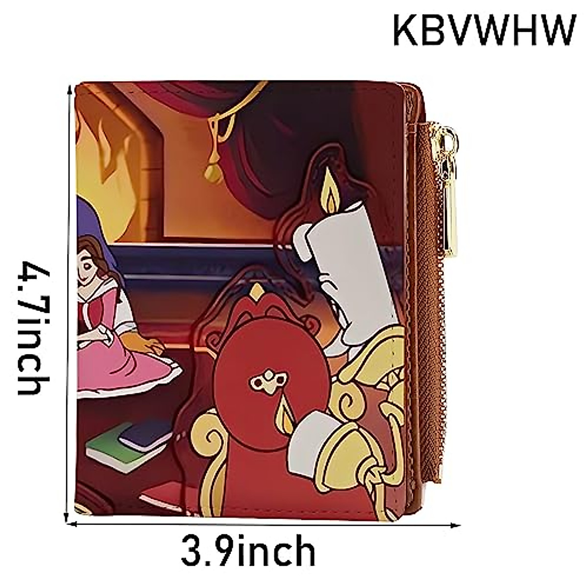 KBVWHW Cartoon Animation Faux Leather Wallet |Beauty and The Beast Wallet | TV Movie Lover Gifts Birthday Graduation Inspirational Gifts for Daughter Girls (beauty)