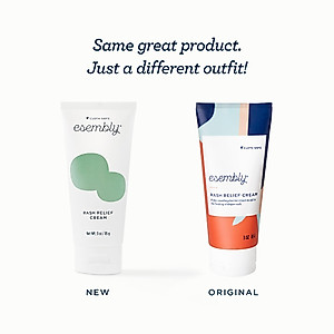 Esembly Rash Relief Cream, Organic and Cloth Friendly Zinc Oxide Barrier Cream, Soothes and Heals Diaper Rash, Natural Aid for Baby Bottom Discomfort, 3oz