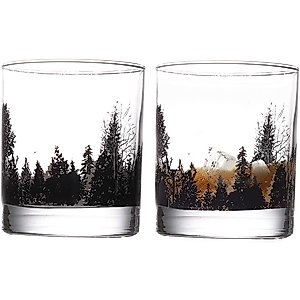 TOOWELL Whiskey Glasses Set of 2, 11OZ Bourbon Glasses Old Fashioned Glasses Handmade Lead-Free Scotch Tumbler, Birthday Gifts Valentines Day Gift, Rocks Glass for Liquor and Cocktail