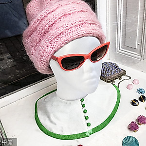 E ELAINFIA 3 Pack White Foam Display Mannequin Head - Portable Wig Display Stand Fashion Foam Mannequin Wig Stand Stable Round Base Suitable for Salon,display Hair, Hats and Hairpieces