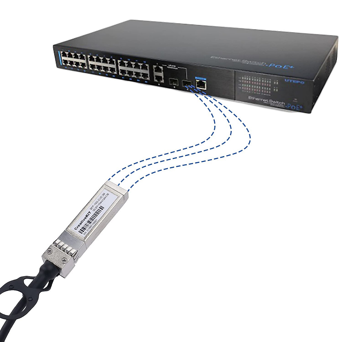 CreativeKIT Sfp Cable 0.3m,10G SFP+ DAC Twinax Cable Passive Compatible with Cisco SFP-H10GB-CU0.3M, uc-dac-sfp+ Ubiquiti (SFP-H10GB-CU0.3M)