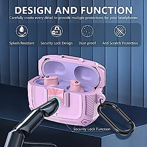 [Upgrade Secure Lock] Beats Studio Buds Case(2021)/Beats Studio Buds+Case(2023), TPU Anti-Lost Protective Case Cover for Beats Studio Buds Plus with Accessories Keychain/Cleaning Pen/Lanyard