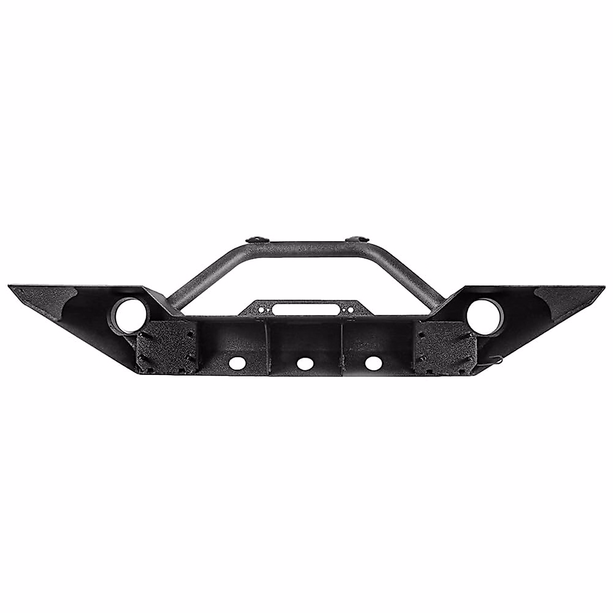 OCPTY Front Bumper and Rear Bumper with and Tire Carrier Fit For 2007-2015 2016 2017 2018 for Jeep Wrangler JK Winch Plate with D-ring with and Tire Carrier Texture Black