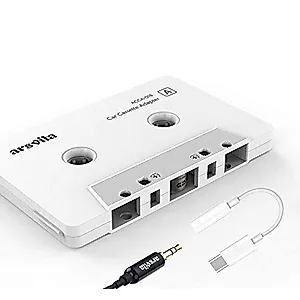 arsvita Car Audio aux Cassette Adapter and a Type C to 3.5mm Audio Aux Jack Adapter,Compatible for Google , Samsung , Xiaomi , Huawei All Type C Port Devices. --- White