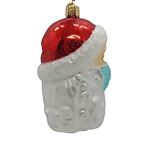 Old World Christmas Santa with Face Mask Blown Glass 2020 Unique Christmas Ornaments for Christmas Tree Decorations