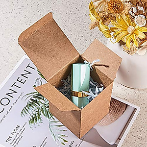 BENECREAT 60PCS Gift Boxes Brown Paper Boxes Party Favor Boxes 2.5 x 2.5 x 3 Inches with Lids for Gift Wrapping, Wedding Party Favors