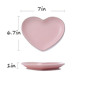 CHOOLD Elegant Ceramic Heart Shaped Dessert Plate for Kitchen Party, 7 Inch - 1 PCS