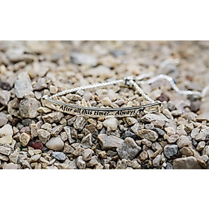 Harry Potter Snape's Love Always Bar Lariat Bracelet, Silver Plated, 8.5"