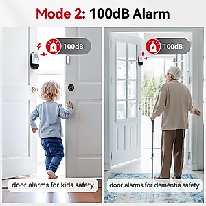 Sanjie Door Alarms When Opened,Door/Window Alarm Sensors for Kids Safety/Home Security/Pool/Garage/Dementia/Toddler/Travel Security,Easy to Install,Volume Control/Loud Alert,Long Battery Life,10 Pack