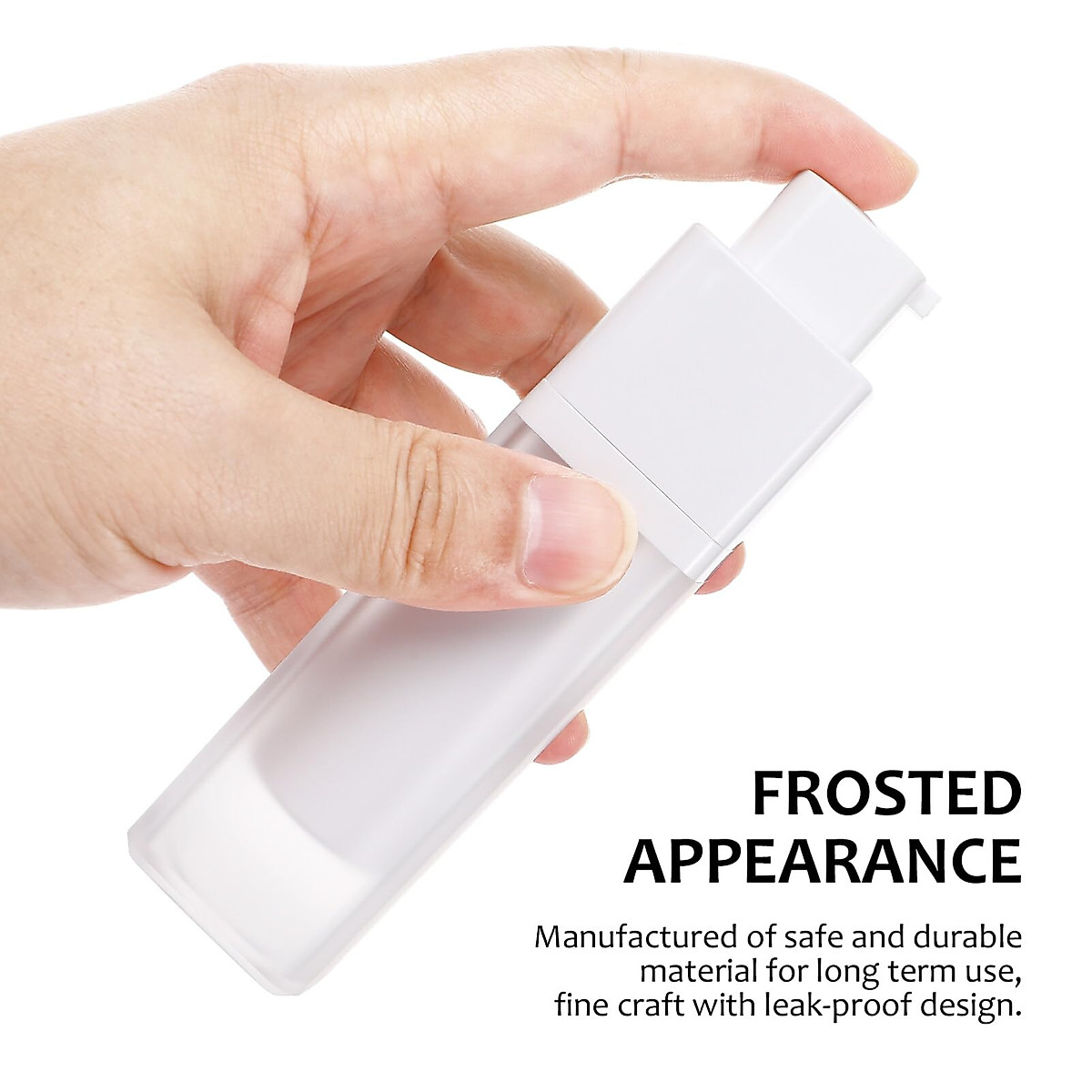 Beaupretty 3pcs Lotion Dispenser With Pump Reusable Vacuum Bottles Frosted Airless Pump Jar Reusable Square Cosmetic Liquid Holders