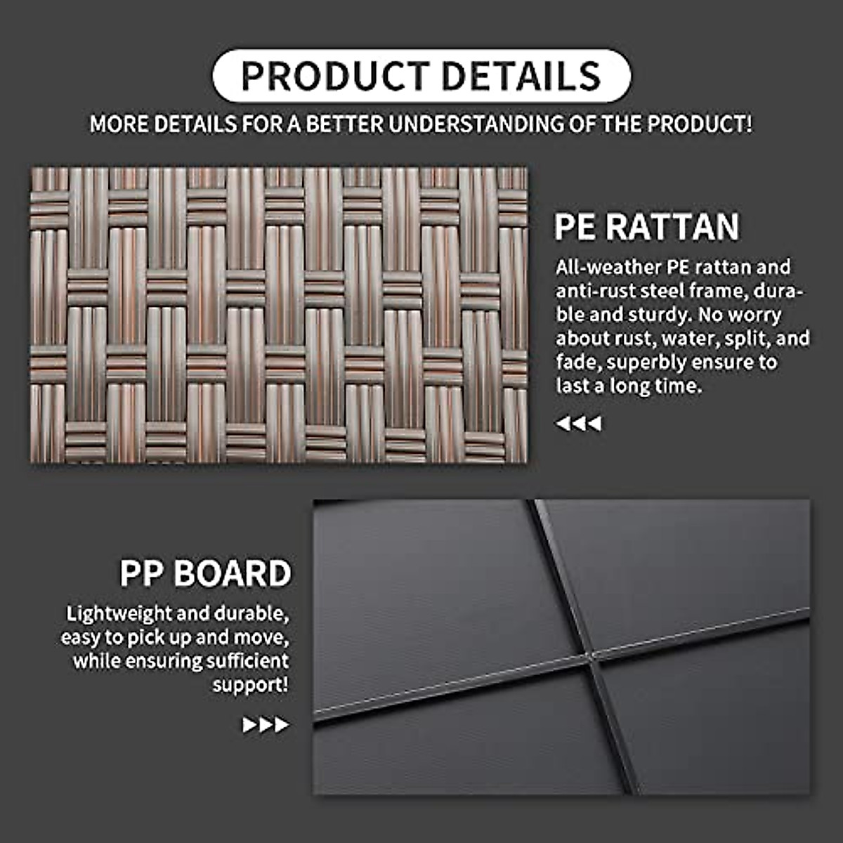 Outdoor Storage Table Wicker Patio Coffee Table All-Weather Rattan Side Table with Waterproof Cover, Brown