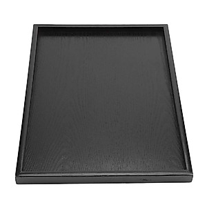 Fdit Rectangle Shape Solid Wood Tea Coffee Snack Food Meals Serving Tray Plate Home Hotel Restaurant Trays(36 x 27cm)