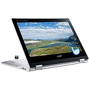 Acer Spin 2023 Flagship X360 2-in-1 Convertible Chromebook Laptop Business,11.6‘ HD Touchscreen IPS,8-Core MediaTek MT8183C Processor,4GB RAM,64GB eMMC,Wi-Fi 5,Chrome OS+HubxcelAccessory,Pure Silver