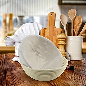 Htppzjr 9 Inch Breathable Proofing Bread Basket Cloth, White, Wooden