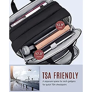 LIGHT FLIGHT Laptop Bag 17.3 Inch, Laptop Briefcase for Men Women, Expandable Large Computer Bag for Work, Office, Business Travel (Black)