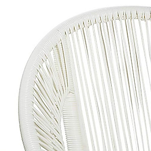 Deco 79 Plastic Rattan Outdoor Chair, 29" x 23" x 30", White