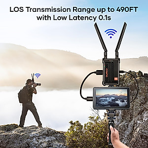 Wireless HDMI Transmitter and Receiver 4K Decode 1080P Output, 490FT/150M Plug&Play Extender, 2.4/5GHz Video Transmission System for Streaming Video/Audio/File from PC/Laptop/STB to Monitor/TV