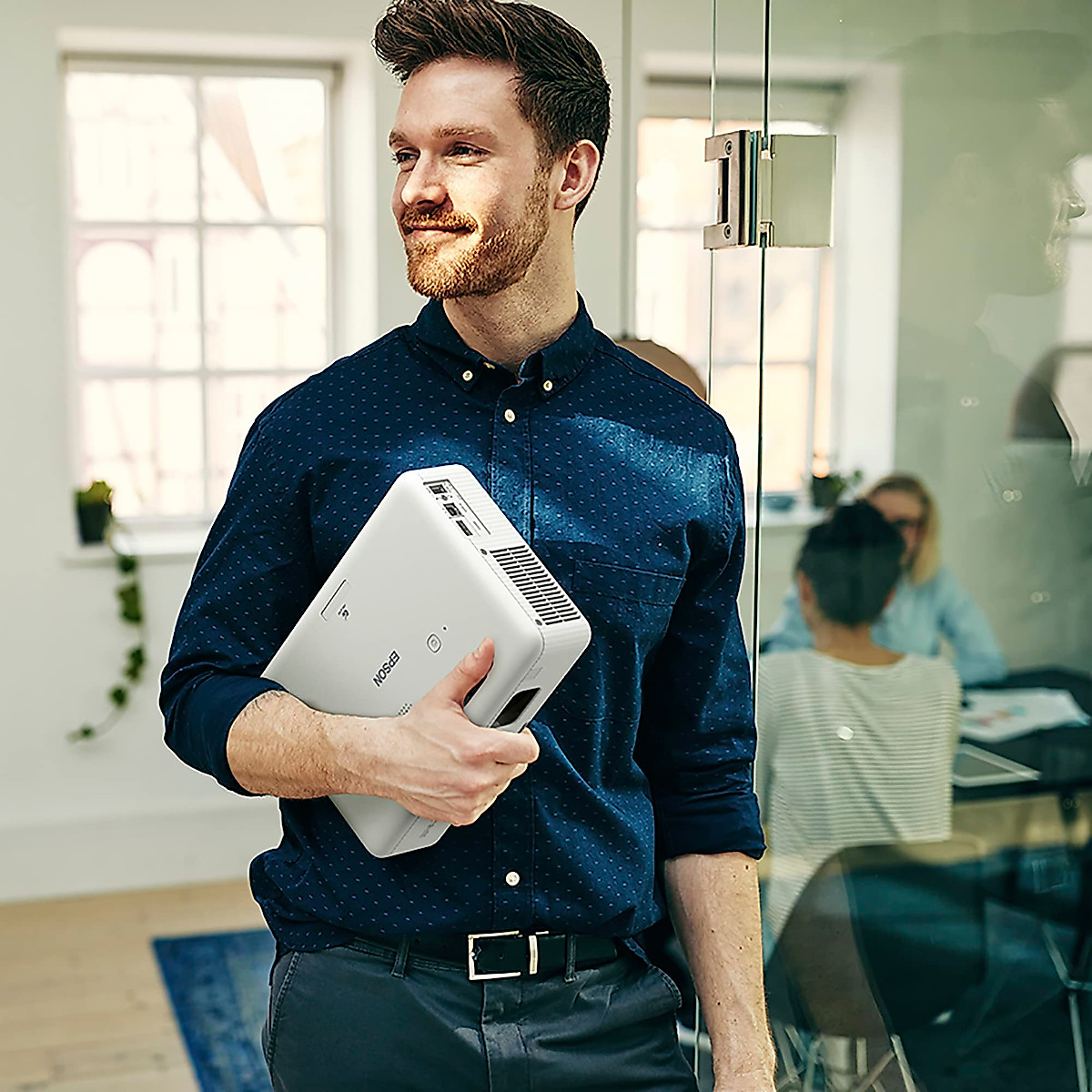 2022 New Upgrade Epson EpiqVision Flex CO-FH02 Full HD 1080p Smart Streaming Portable Projector, 3-Chip 3LCD, 3,000 Lumen Color/White Brightness, Android TV, Bluetooth, 5W Speaker, Home Entertainment