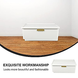 Garneck Plastic Storage Bin Tote Organizing Container with Latching Lid, Great Use for Storing, Stackable and Nestable
