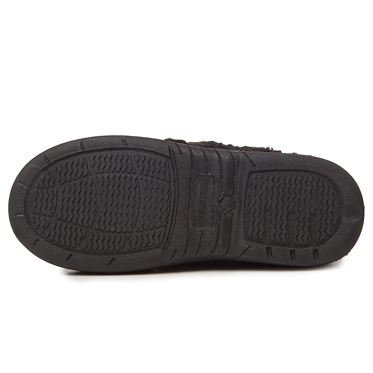 Lucky Brand Boy's Faux Wool A-line House Shoes for Kids, Memory Foam Slippers, Black, 11/12