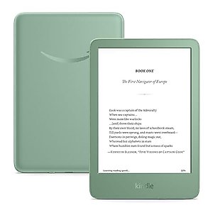 New Amazon Kindle (16 GB) - Lightest and most compact Kindle, with glare-free display, faster page turns, adjustable front light, and long battery life - Matcha + 3 Months Free Kindle Unlimited (with auto-renewal)