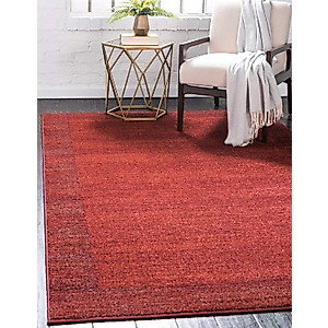 Unique Loom Del Mar Collection Area Rug - Abigail (5' 3" x 8' Rectangle, Terracotta/ Red)