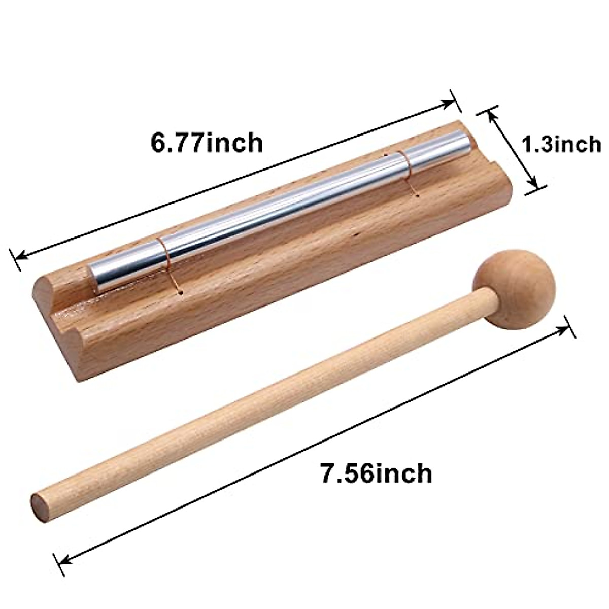Ehome Meditation Chimes, Mindfulness Solo Hand Chime, Classroom Bell Percussion Instrument, Teacher Tools Reminder Bell with Mallet Storage Bag for Prayer Yoga Eastern Energies Music Gift