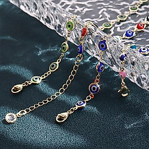 Evil Eye Bracelets Blue Eye Bracelet Evil Eye Jewelry Ojo Hamsa Bracelet Dainty Gold Bracelets for Women Trendy
