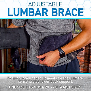 Franklin Sports Lower Back Brace - Adjustable Back Support Stabilizer - Comfortable Lumbar Support, Pain Relief + Compression - One Size